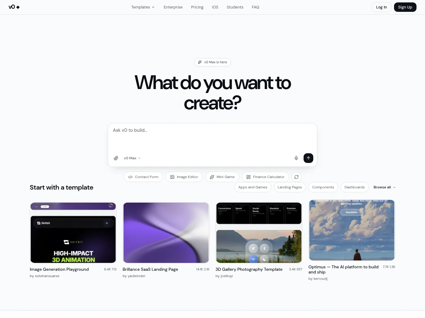 V0.dev Website Clone