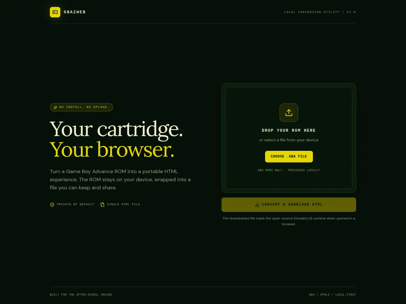 GBA2Web Converter