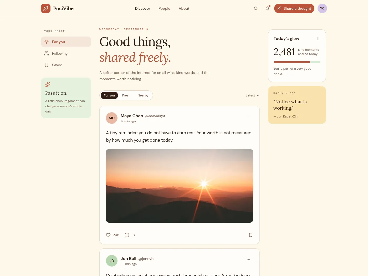 PosiVibe Social App