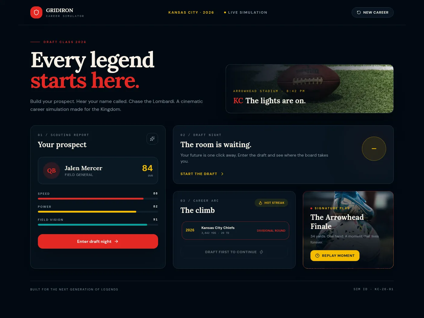 Gridiron Career Simulator