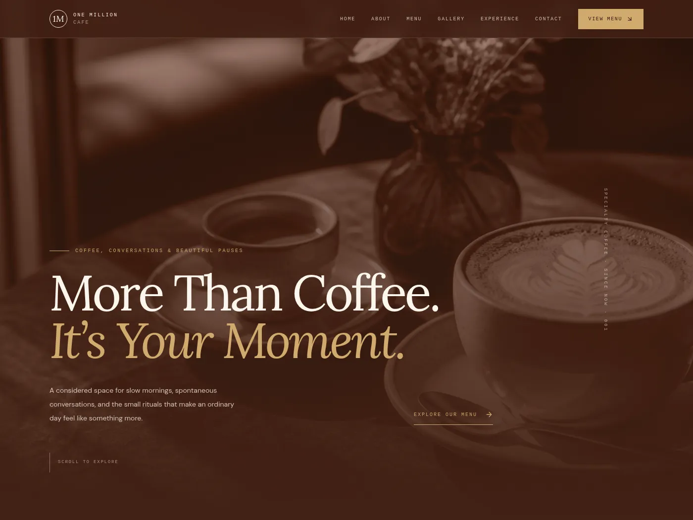 One Million Café Website