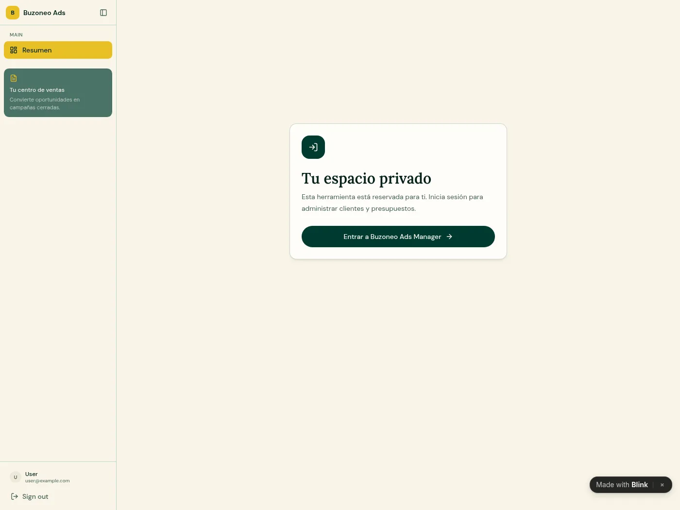 Buzoneo Ads Manager