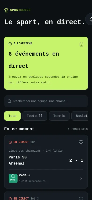 Live Sport TV Finder