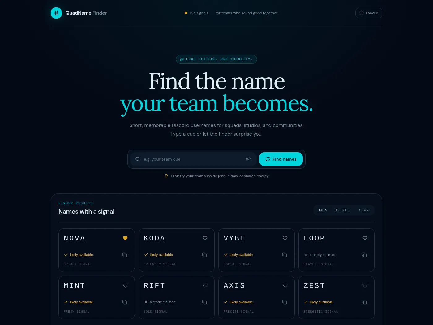 QuadName Finder