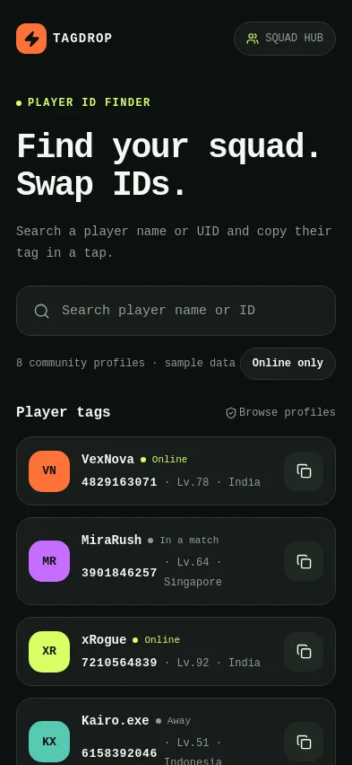 Free Fire ID Finder