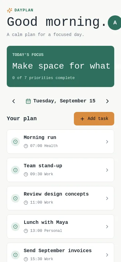 DayPlan Mobile