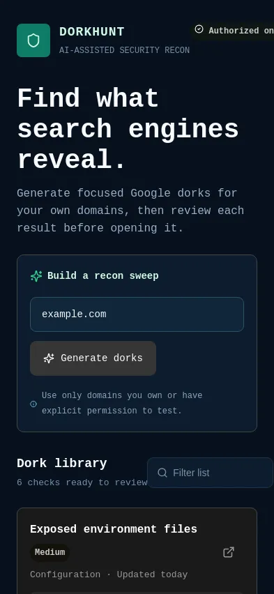 DorkHunt AI Security App