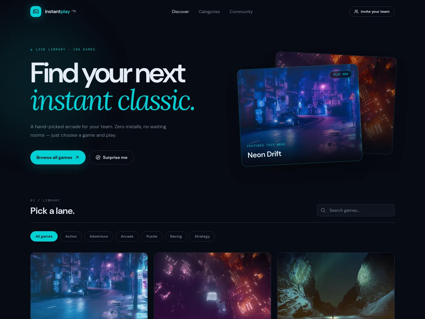 InstantPlay Game Portal
