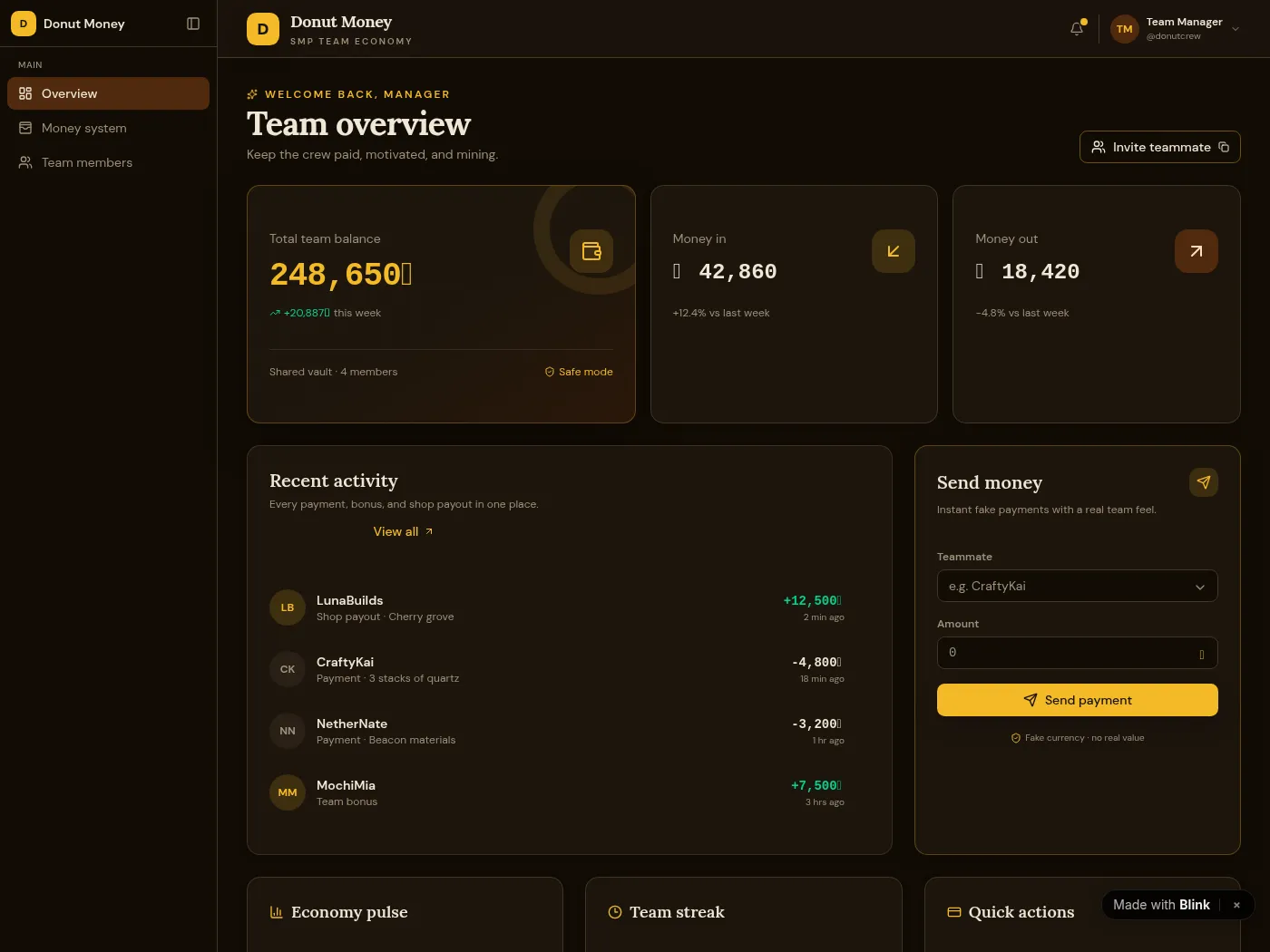 Donut SMP Money System