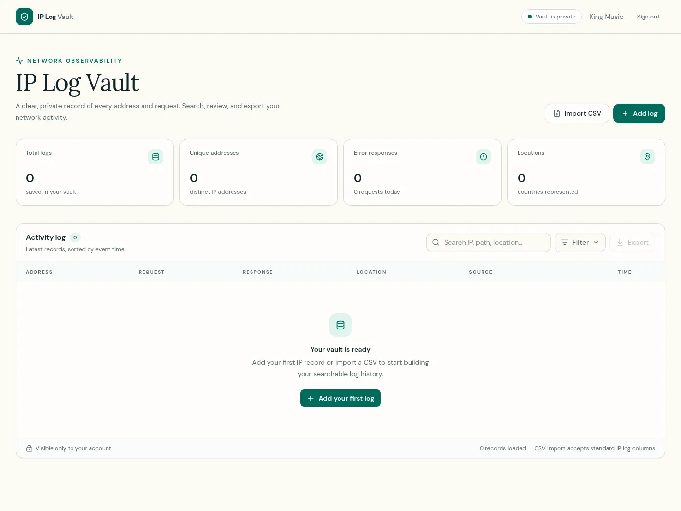 IP Log Vault