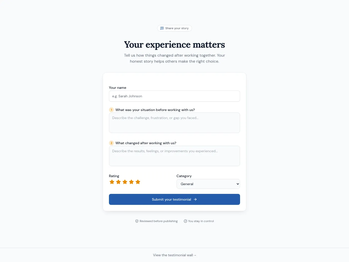 TestiMagic AI Wall