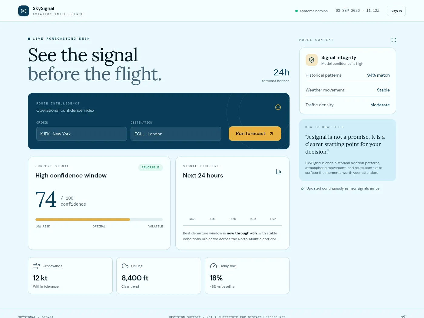 SkySignal AI Predictor