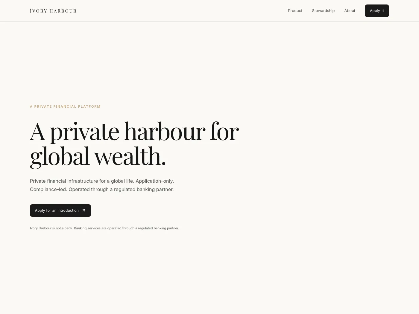 Ivory Harbour Marketing Site