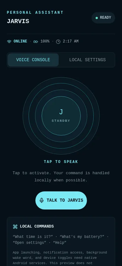 JARVIS AI Phone Assistant