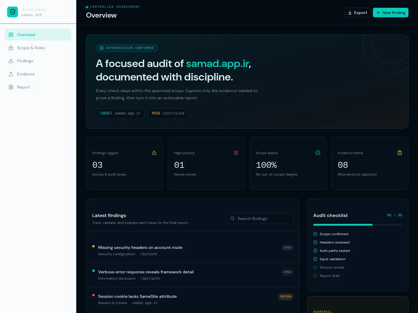 Samad.app Security Audit
