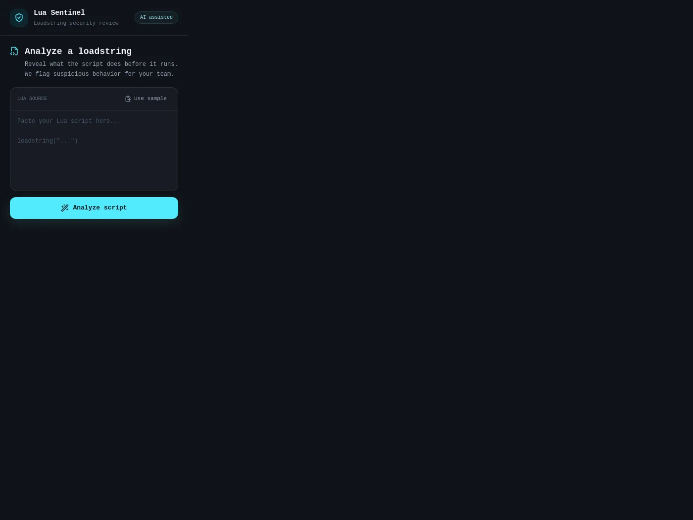 Lua Script Analyzer