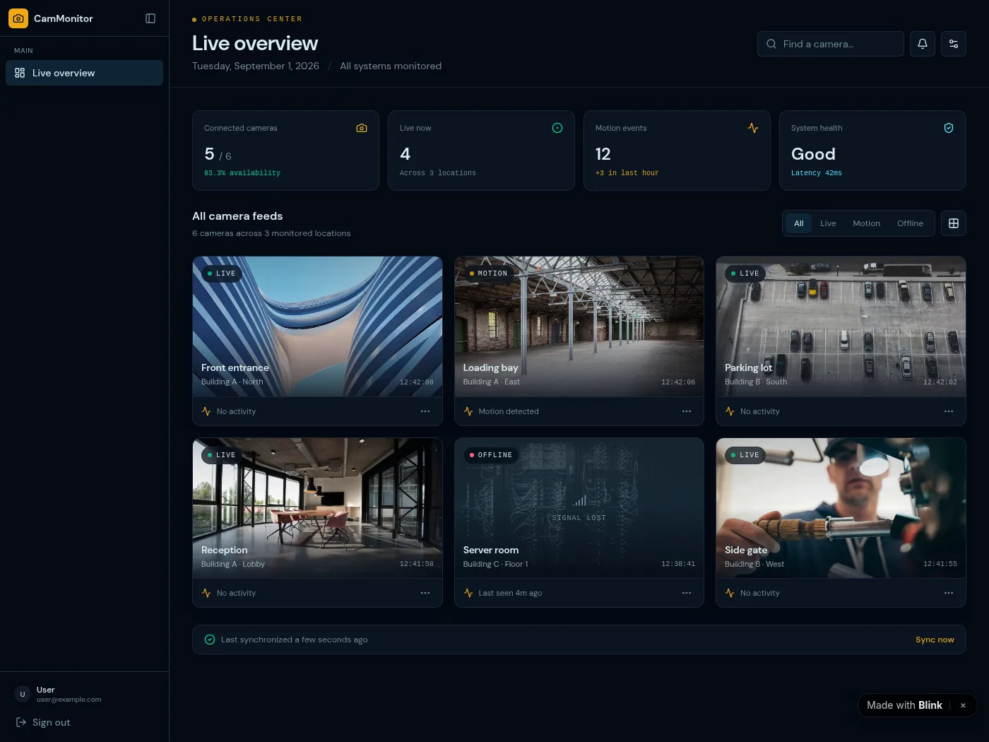 CamMonitor Dashboard