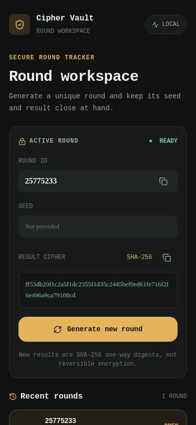 Cipher Round App