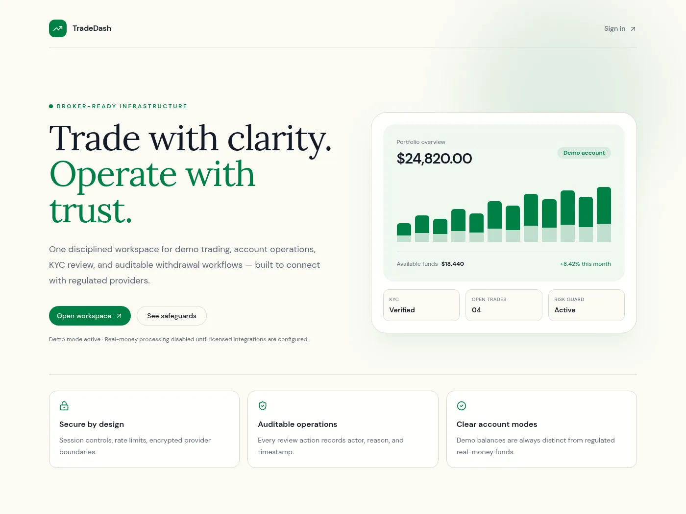 TradeDash Web Platform