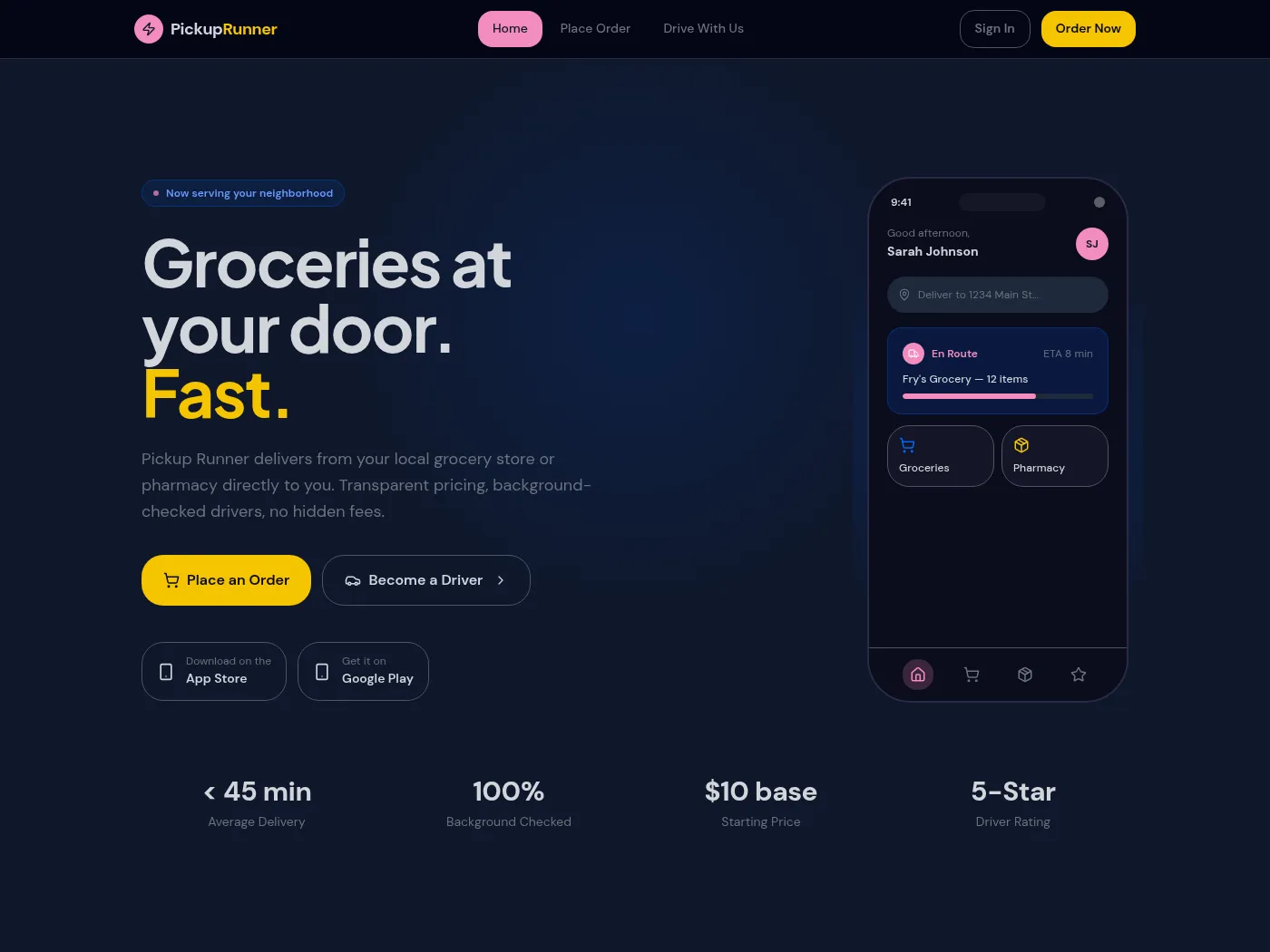 Pickup Runner Website