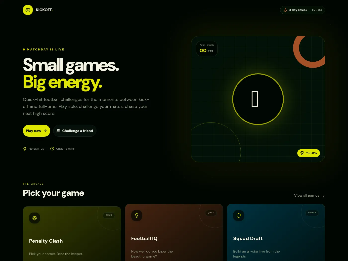 Mini Football Games Hub