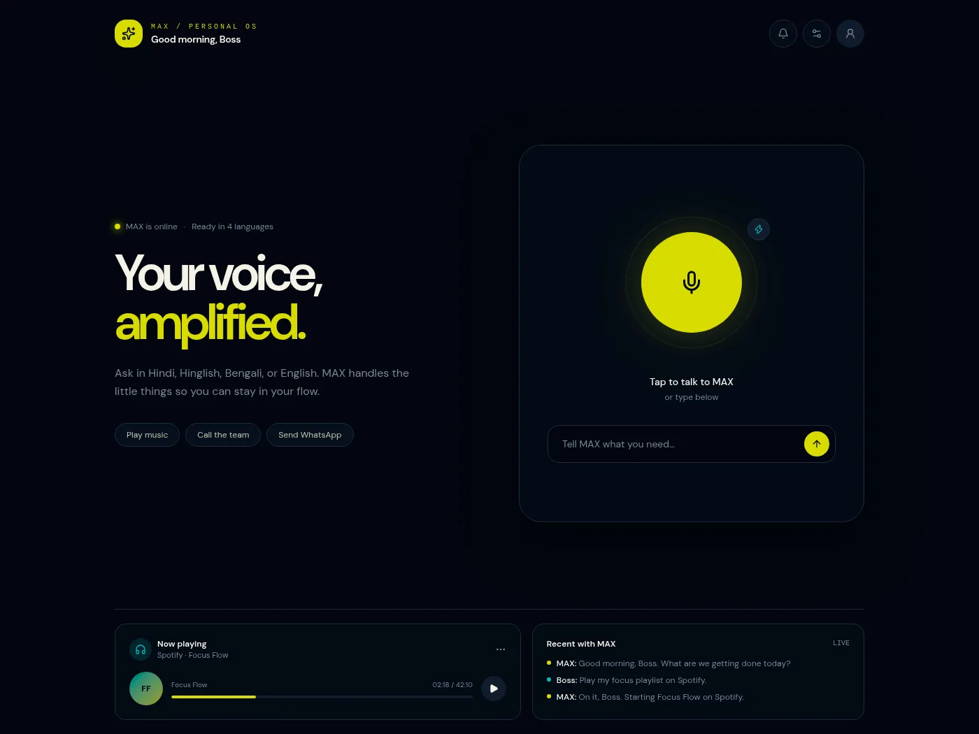 MAX Voice AI Assistant