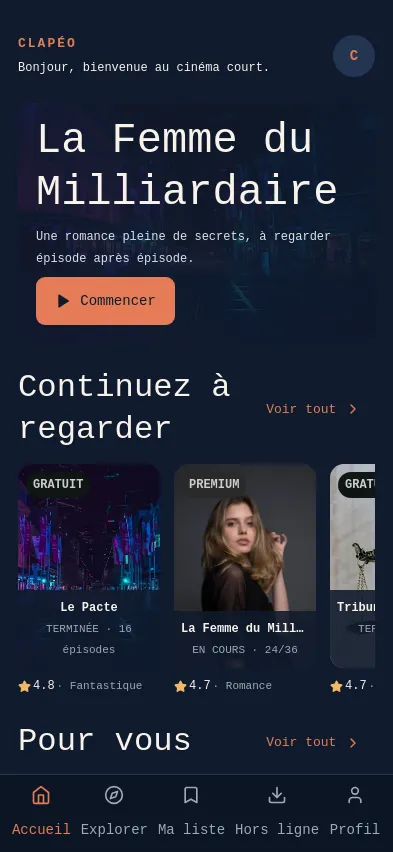 CLAPÉO – Mini-Séries Verticales