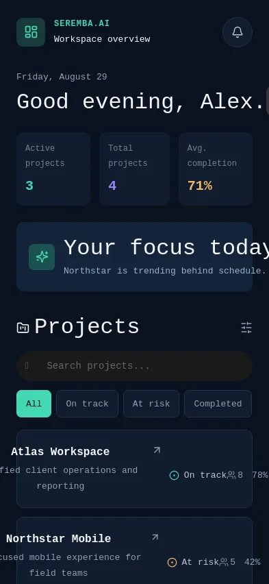 Seremba.ai Dashboard