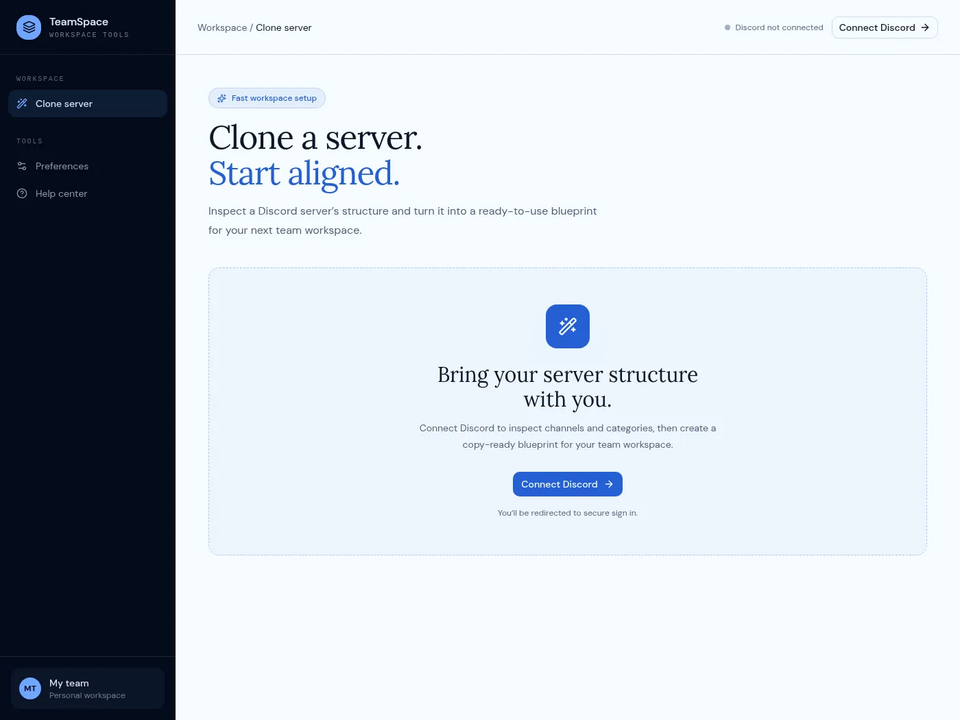 TeamSpace Discord Cloner