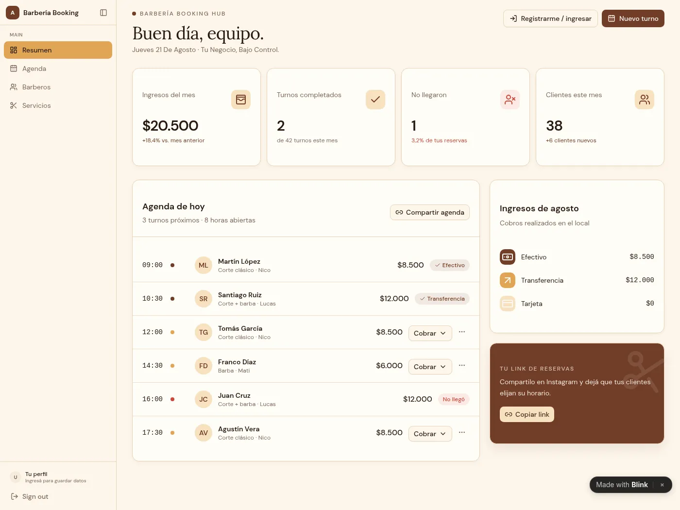 Barbería Booking Hub