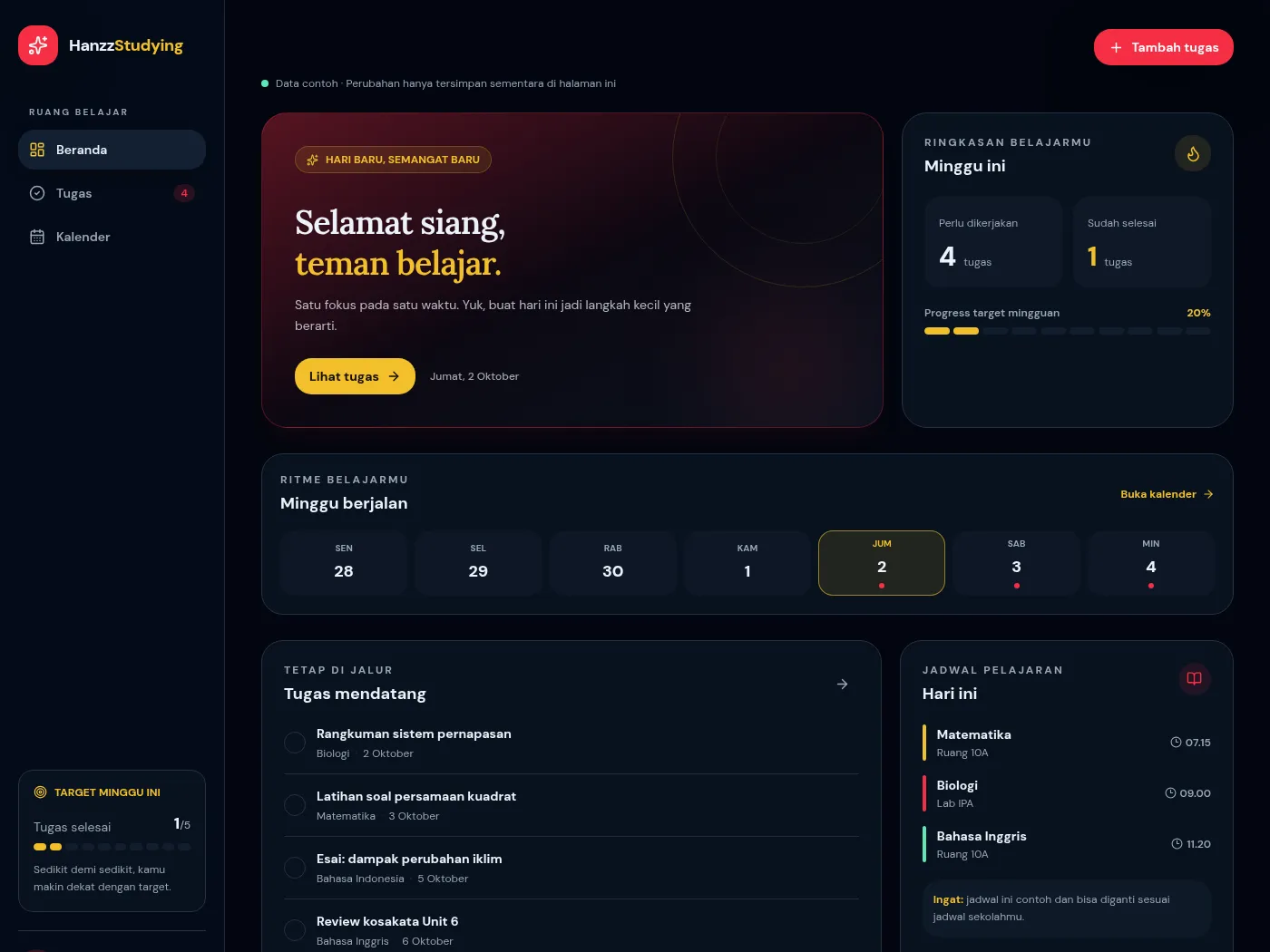 HanzzStudying Dashboard