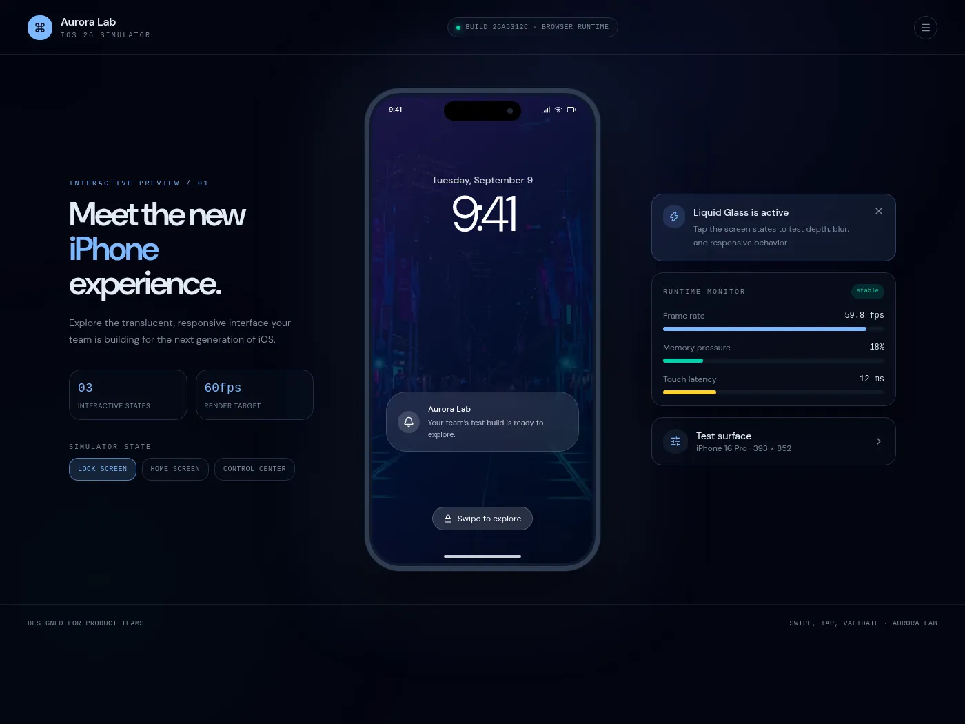 iOS 26 Simulator Web