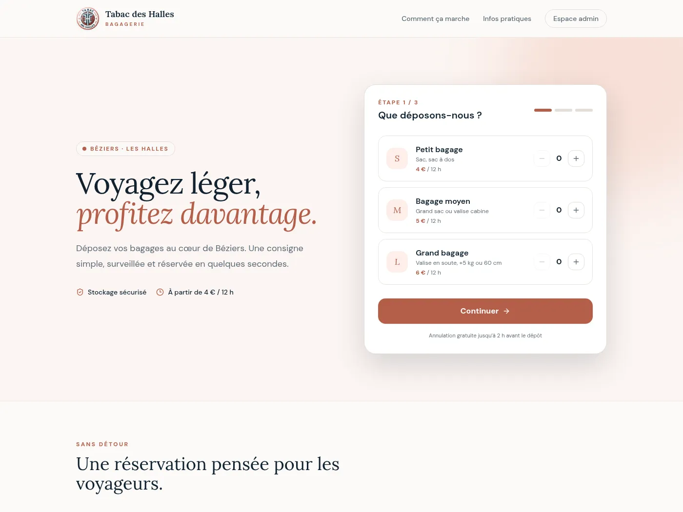 Bagagerie Pro Booking