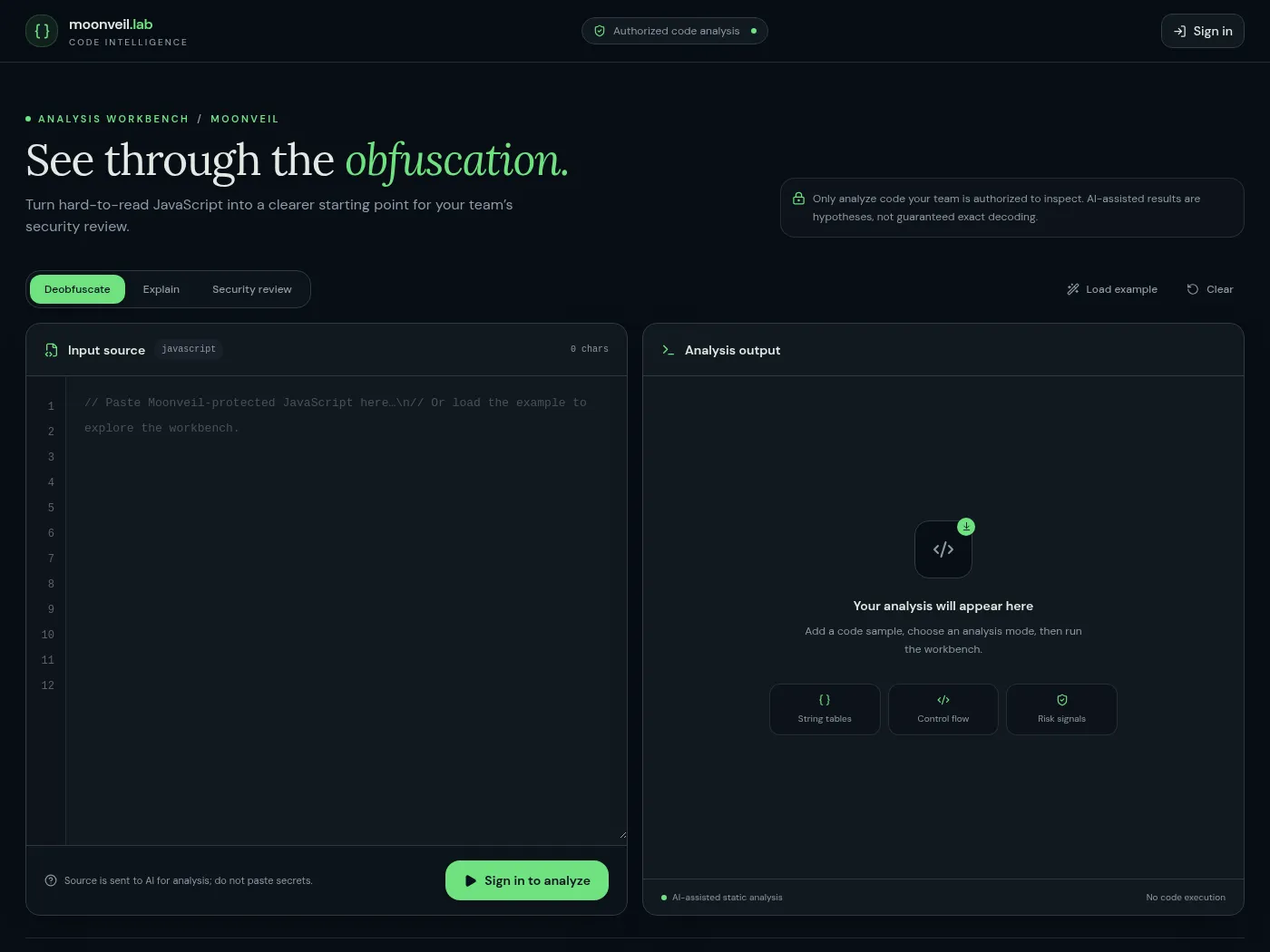 Moonveil AI Deobfuscator