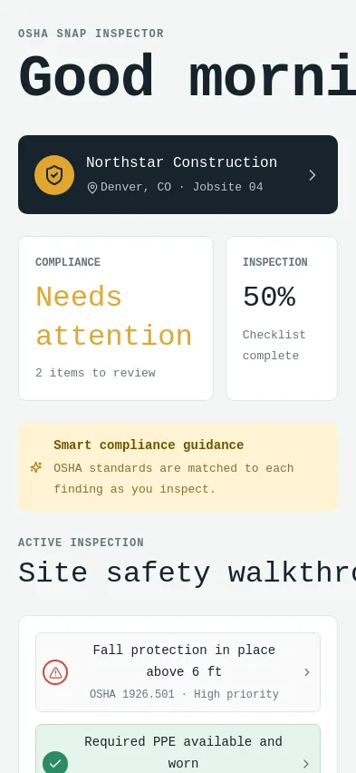 OSHA Snap Inspector