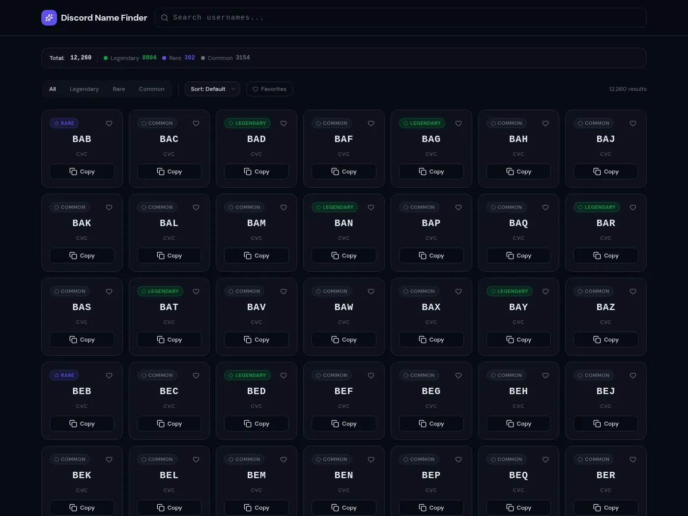 Discord Name Finder