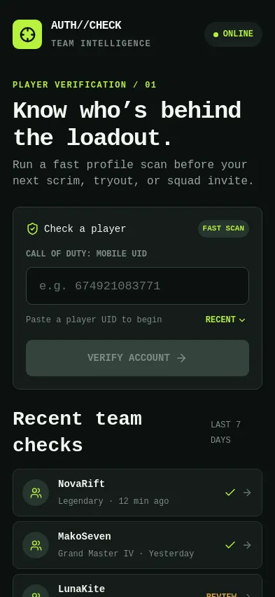 CODM Auth Checker