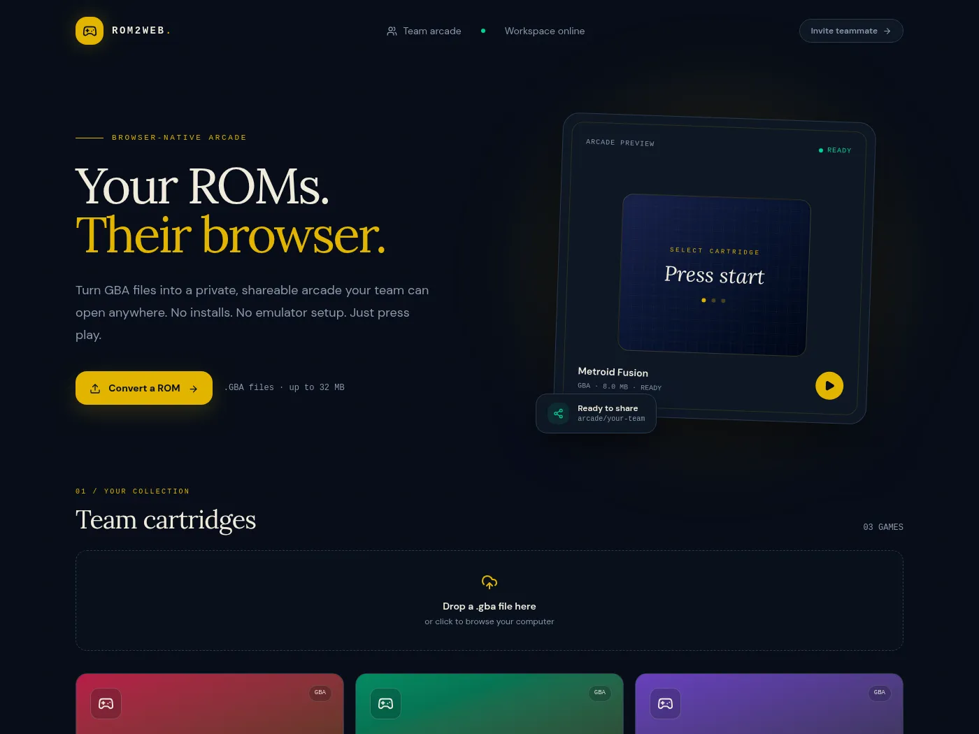 ROM2Web Arcade