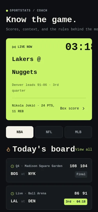 SportStats Coach