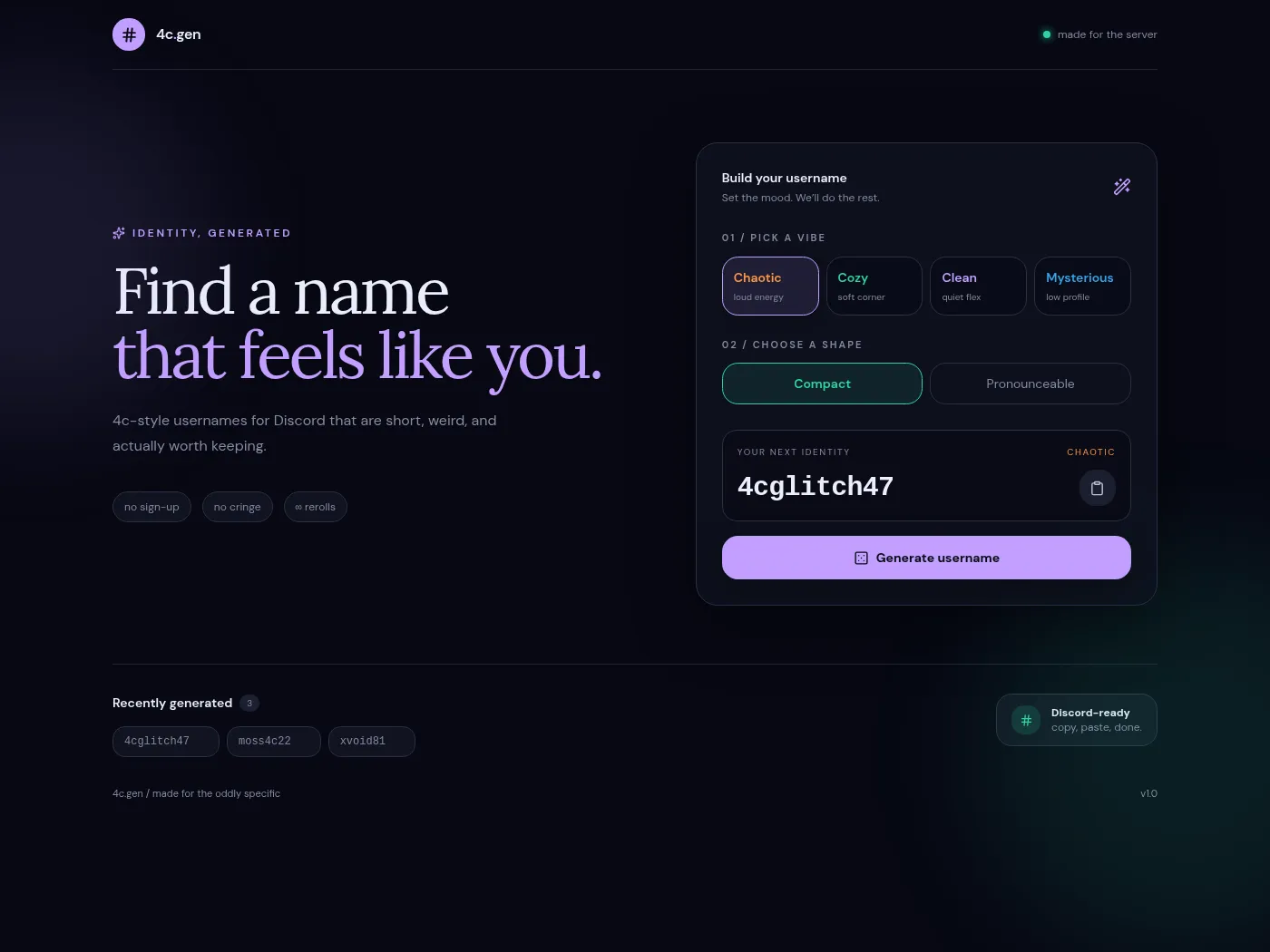 4c Discord User Generator