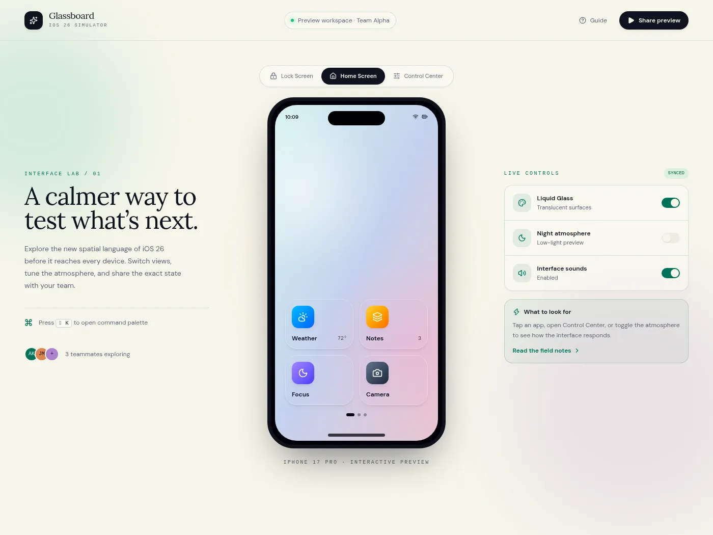 iOS 26 Web Simulator