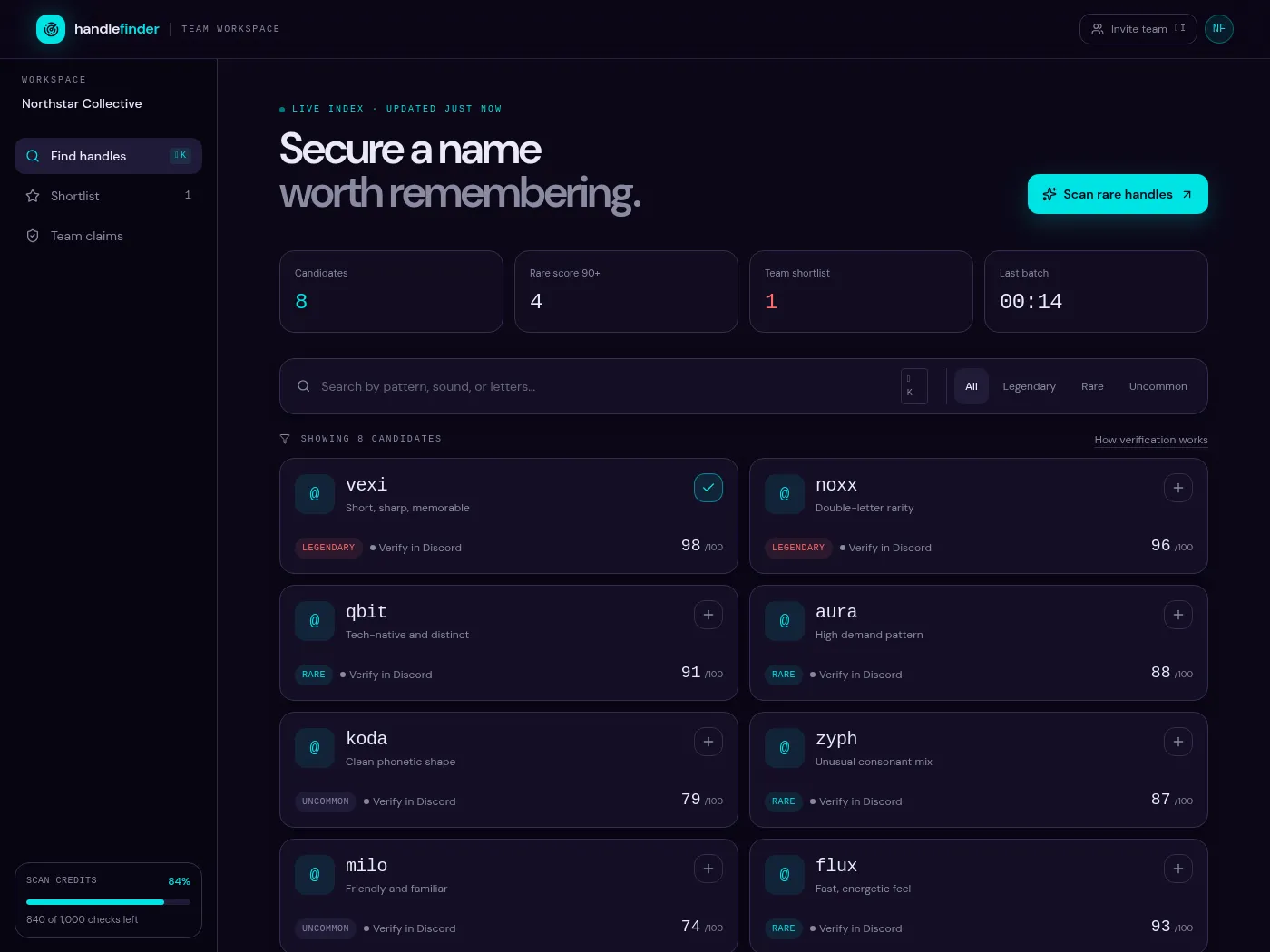 Rare Discord Username Finder