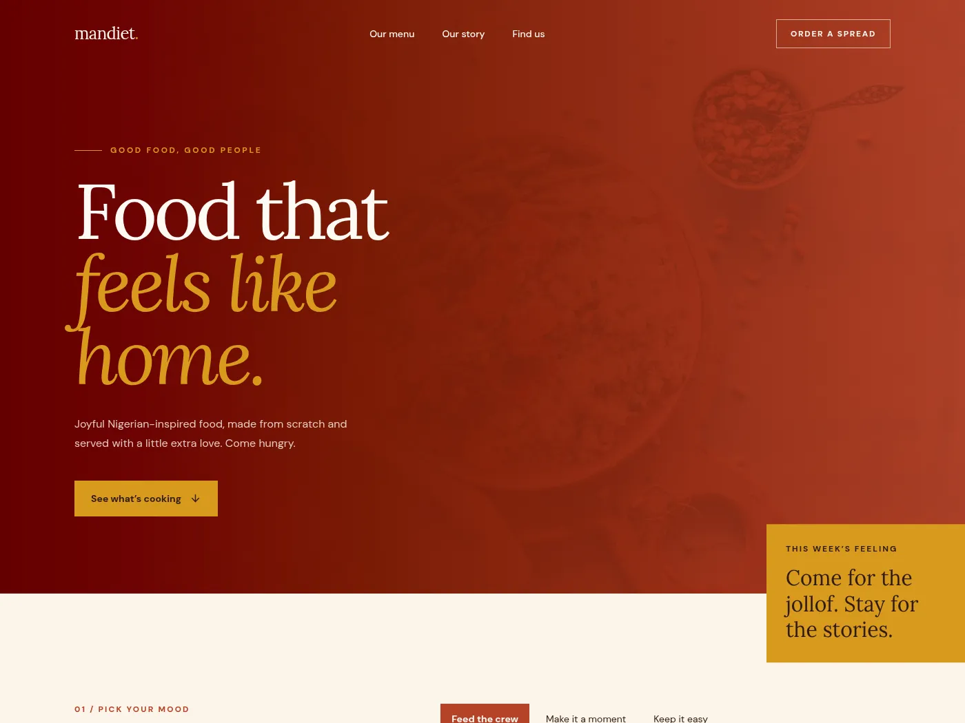 Mandiet Kitchen Website