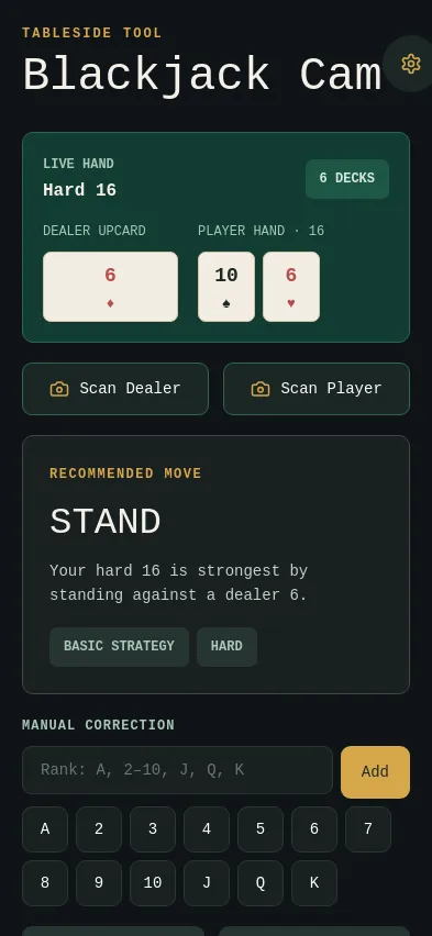 Blackjack Cam Assistant