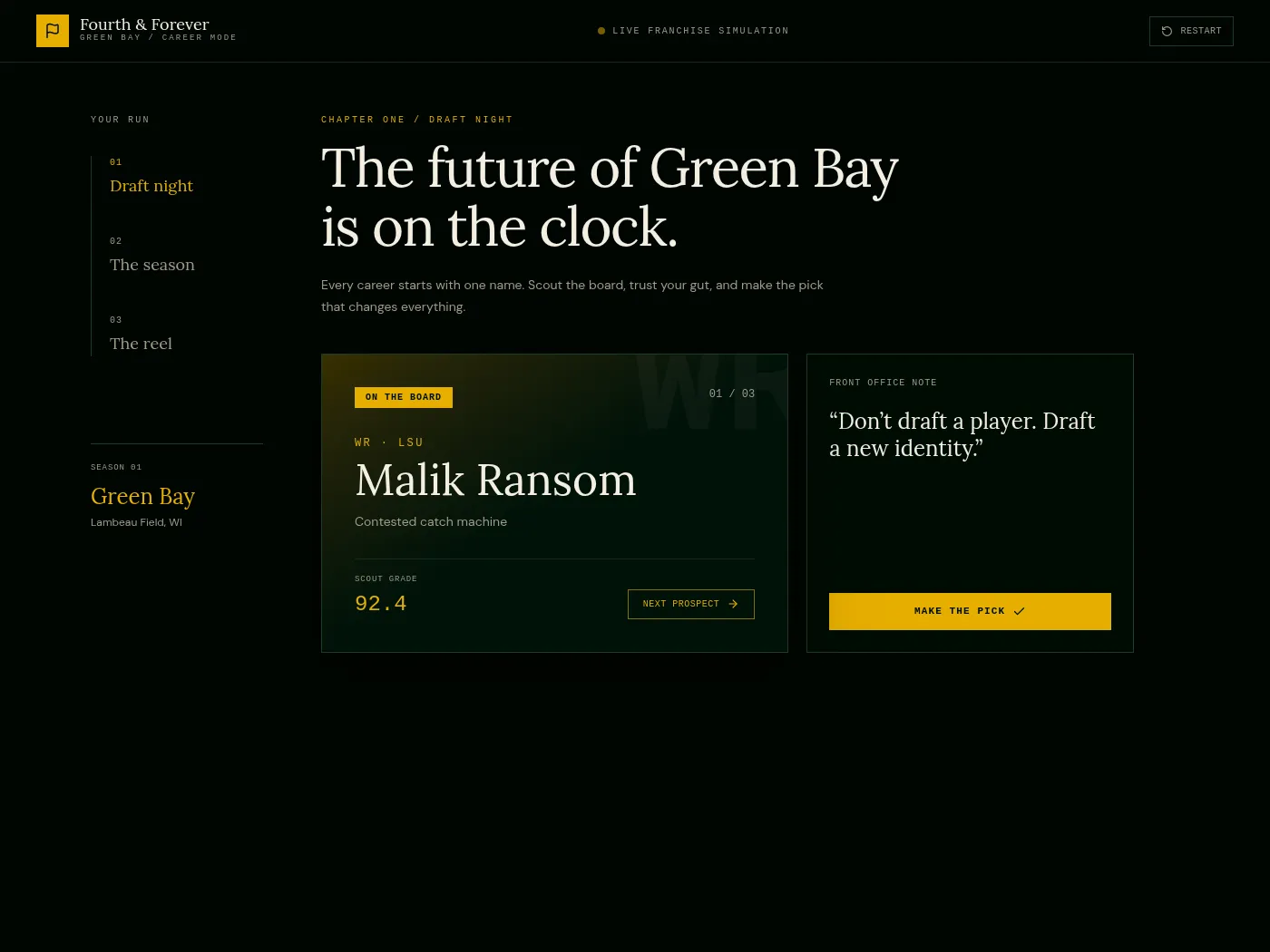 NFL Career Simulator