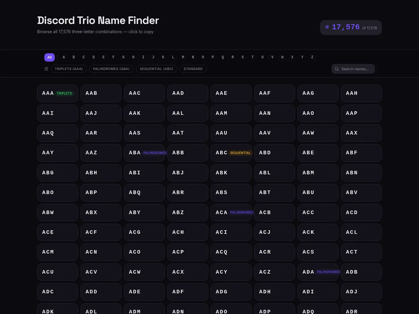 Discord Trio Name Finder