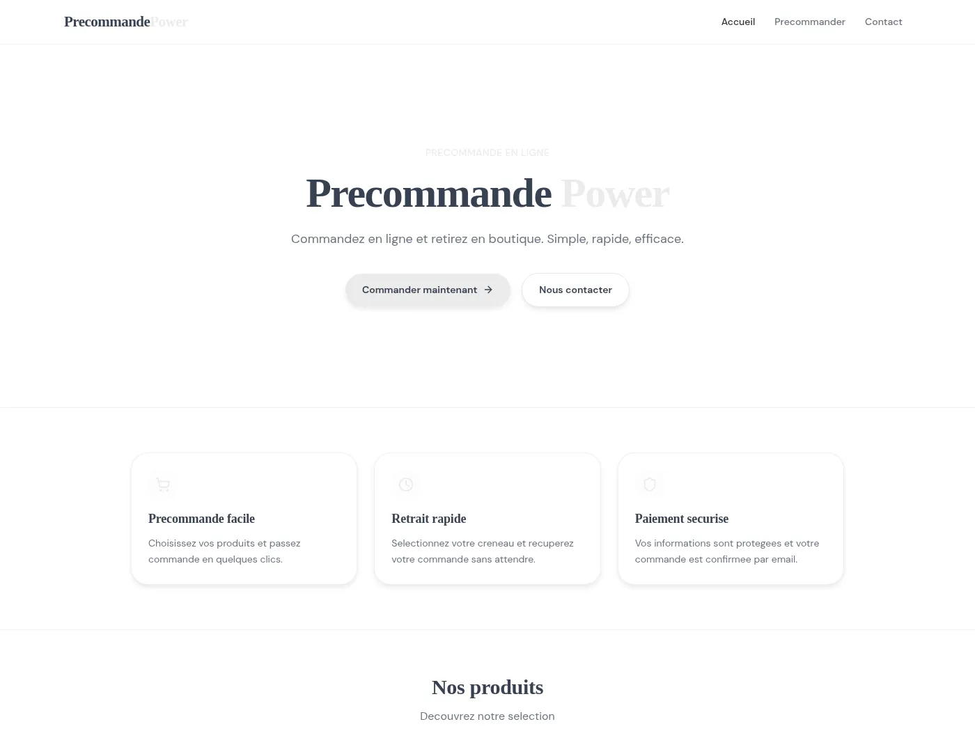 Precommande Power Site