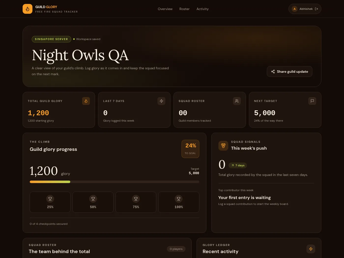 Guild Glory Tracker