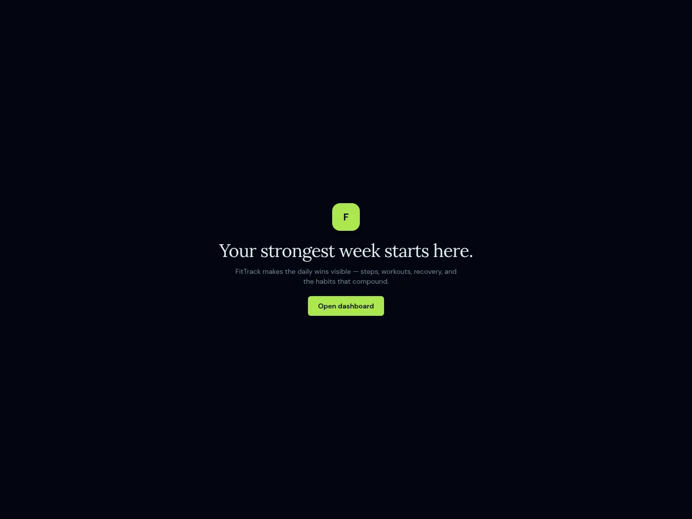 FitTrack Fitness Dashboard