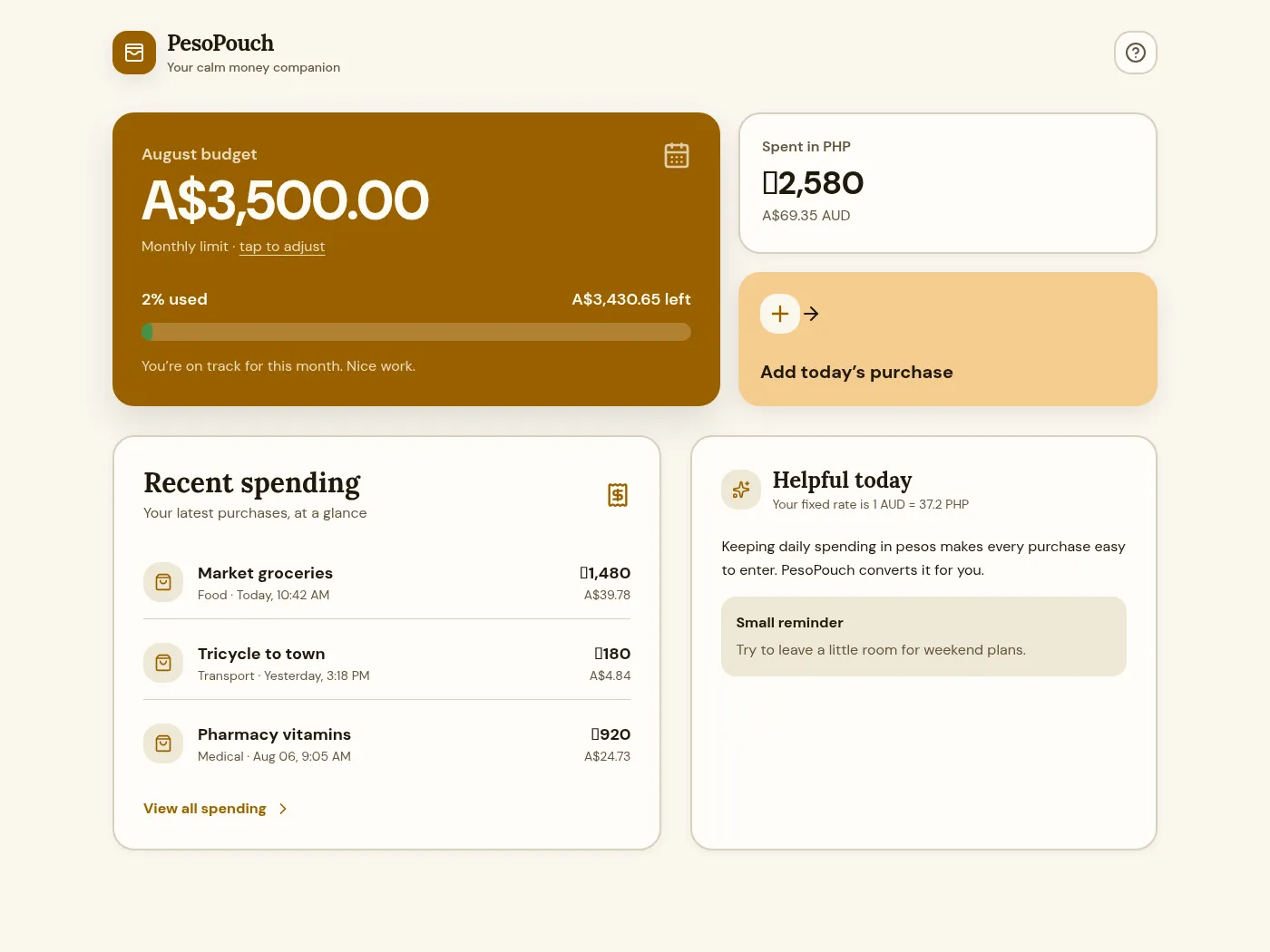 PesoPouch Budget Tracker